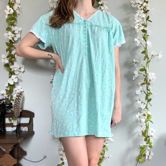 American Vintage | Intimates & Sleepwear | Vintage Turquoise Floral ...